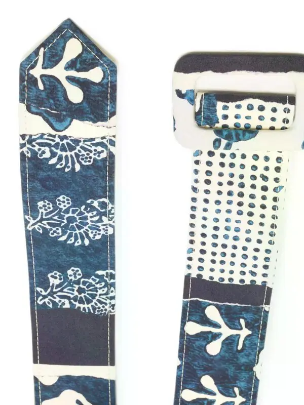 Oscar De La Renta Printed Buckle Belt