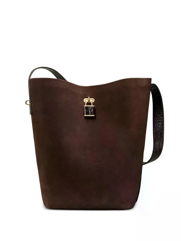 Tory Burch Lock Suede Slim Bucket Bag