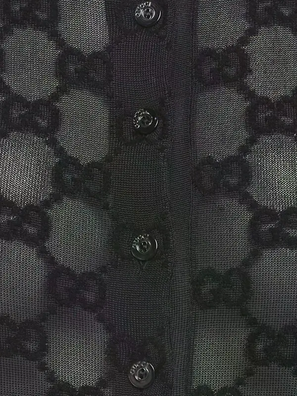 Gucci Monogram-knit Cropped Cardigan