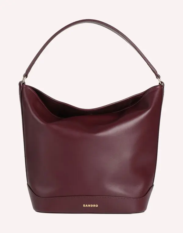 Sandro Handbag Burgundy Cowhide