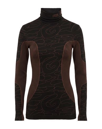 GCDS X WOLFORD Two-tone Long Sleeve Mock Neck Performance Top