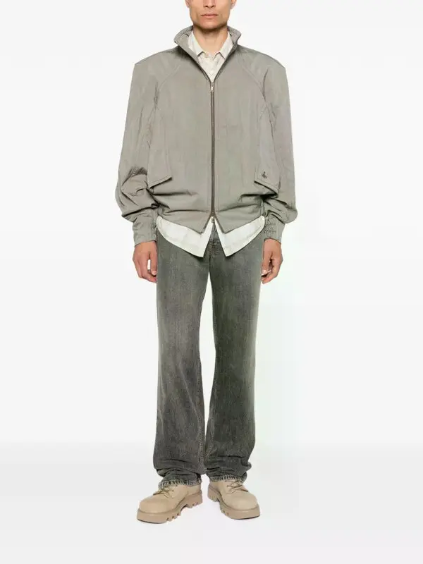 VIVIENNE WESTWOOD Orb-embroidered Zip-up Jacket - Grey