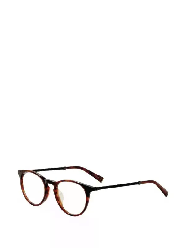 John Varvatos Tortoiseshell-effect Round-frame Glasses