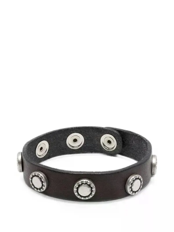 ERALDO Stud-embellished Leather Bracelet - Brown