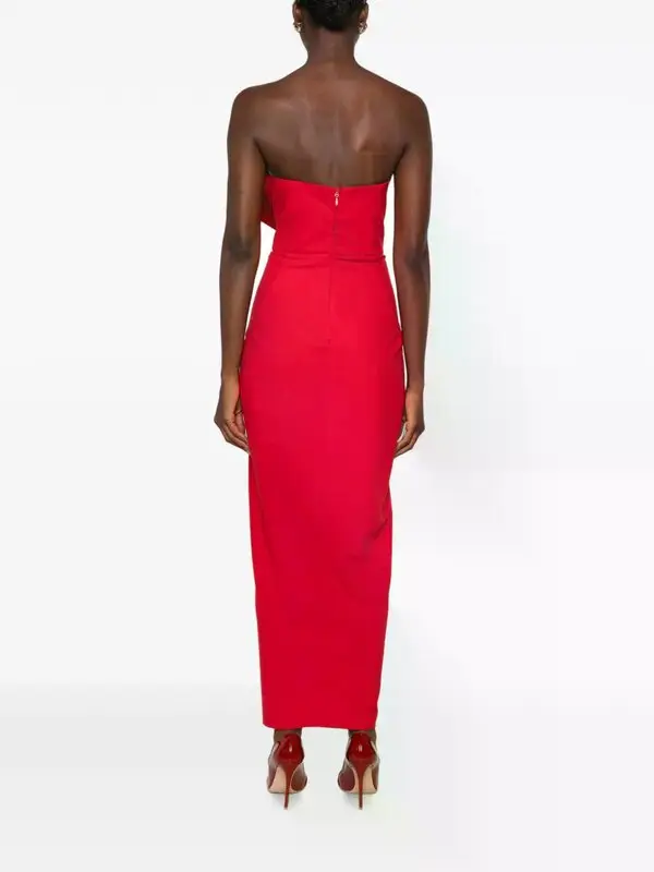 FOREVER UNIQUE Raye Bow-detail Strapless Maxi Dress