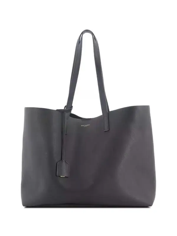 Saint Laurent Shopper Leather Large Tote Bag - Black