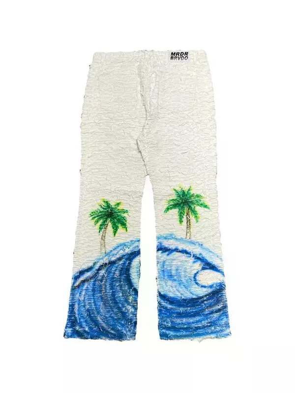 WHO DECIDES WAR Farley Hill Husk Straight-leg Jeans - White