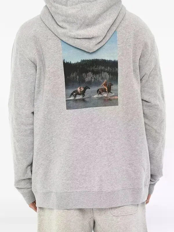 Woolrich Logo-print Graphic-back Hoodie