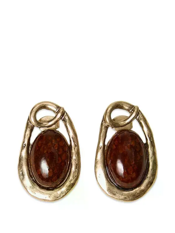 TWINSET Animal-print Cabochon Earrings - Gold