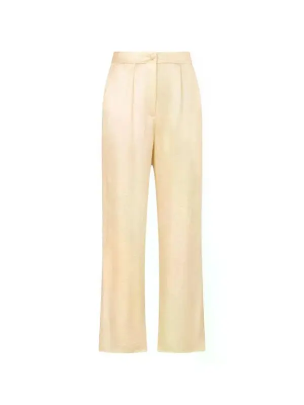 Liu Jo Crinkled-satin Side-slit Trousers - Neutrals