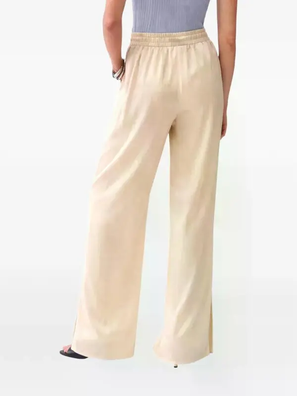 Liu Jo Crinkled-satin Side-slit Trousers