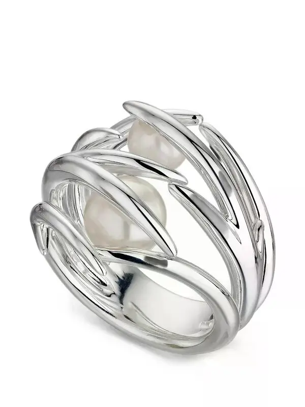 SHAUN LEANE Hook Pearl Ring - Silver