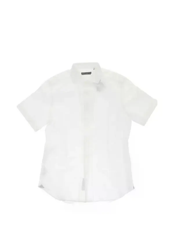 Corneliani Honeycomb-pattern Short-sleeve Shirt - White
