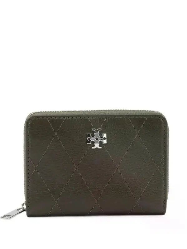 Tory Burch Small Charlie Quilted Zip-around Wallet - Green