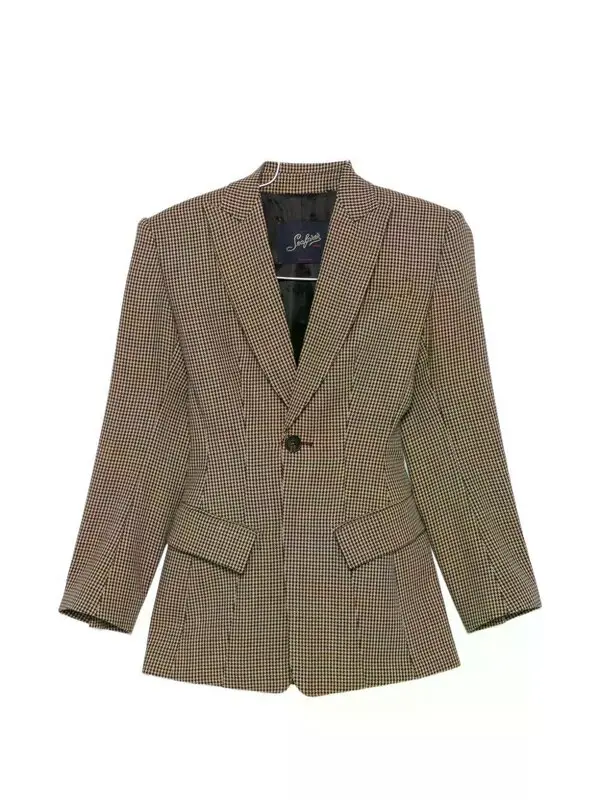 Seafarer Houndstooth-pattern Single-breasted Blazer