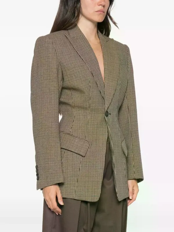Seafarer Houndstooth-pattern Single-breasted Blazer