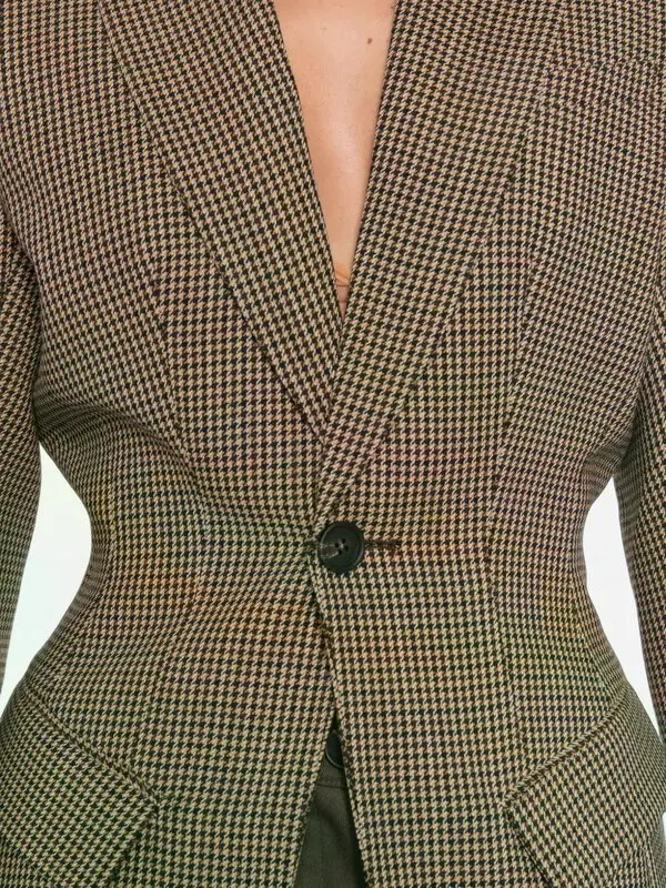 Seafarer Houndstooth-pattern Single-breasted Blazer