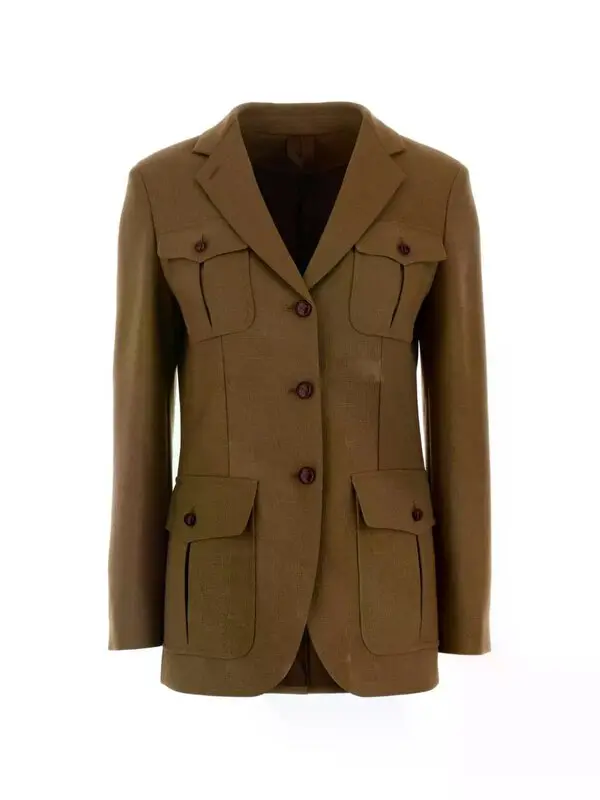 Max Mara Slub Wool Blazer - Brown