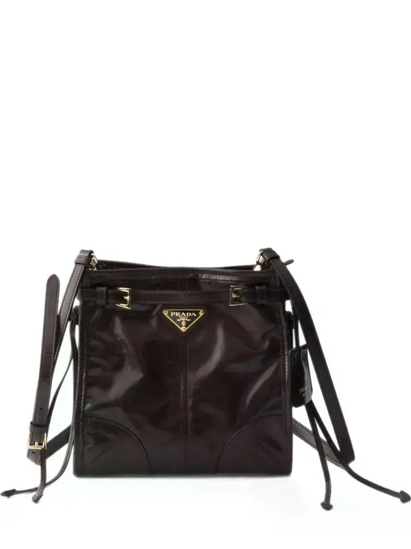 Prada Bonnie Leather Mini Shoulder Bag - Brown