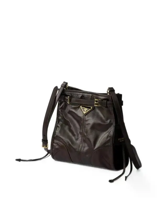 Prada Bonnie Leather Mini Shoulder Bag - Brown
