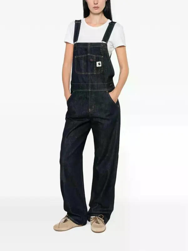 Carhartt Work In Progress Logo-patch Denim Dungarees