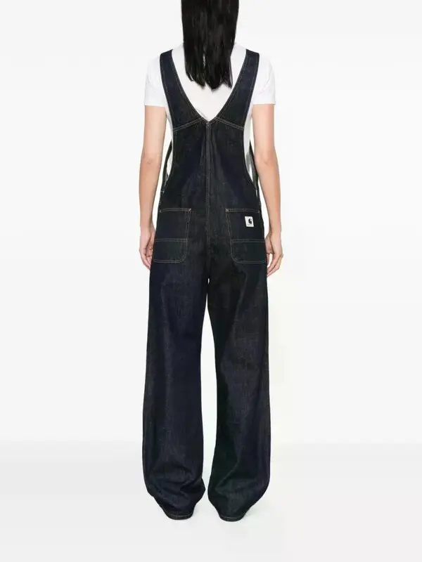 Carhartt Work In Progress Logo-patch Denim Dungarees