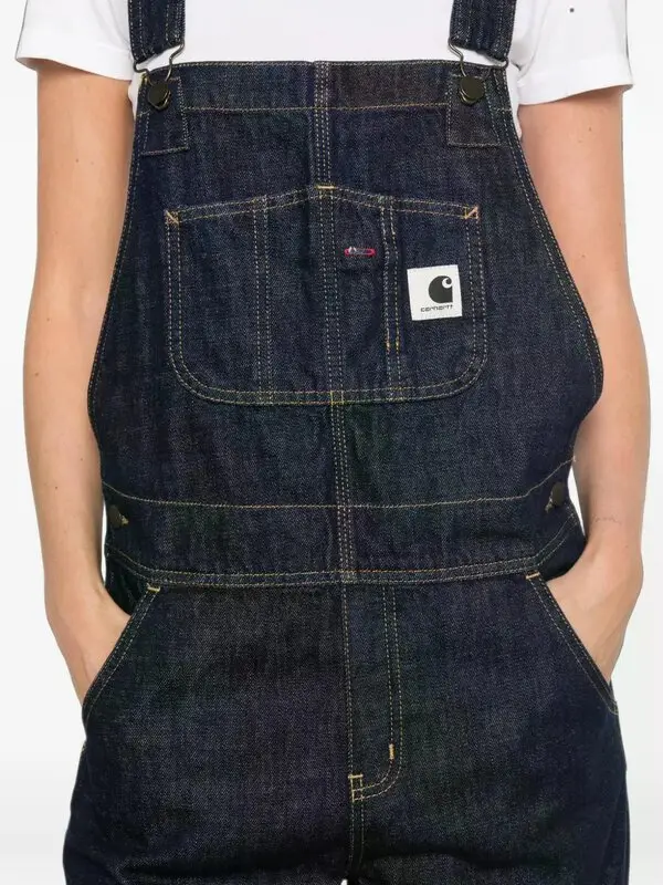 Carhartt Work In Progress Logo-patch Denim Dungarees
