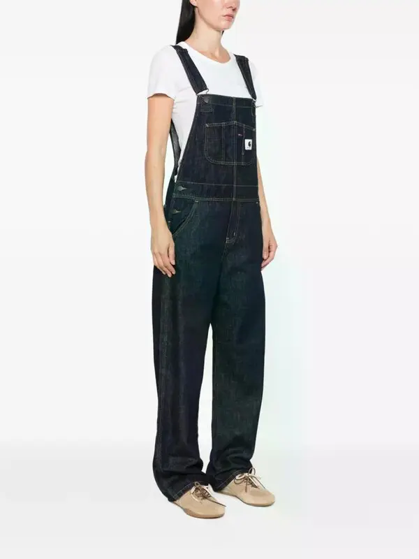 Carhartt Work In Progress Logo-patch Denim Dungarees