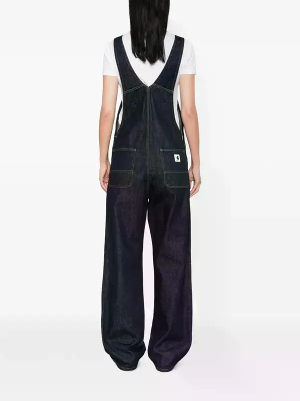 Carhartt Work In Progress Logo-patch Denim Dungarees
