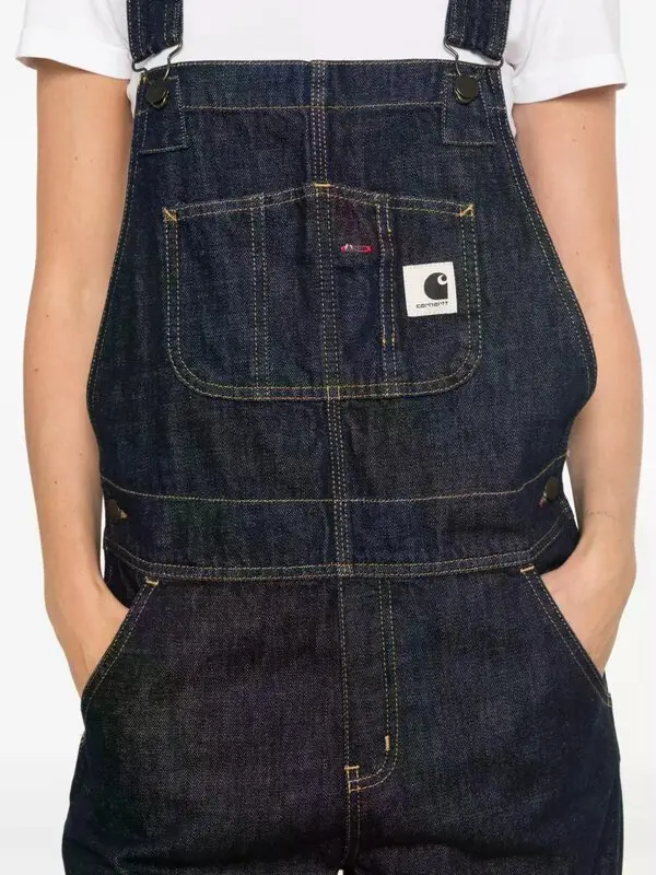 Carhartt Work In Progress Logo-patch Denim Dungarees