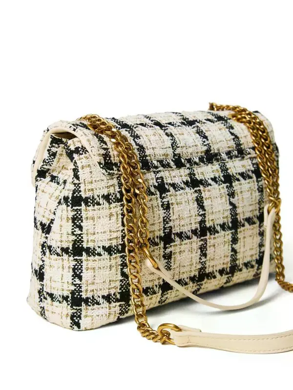 TWINSET Chequered Bouclé Shoulder Bag