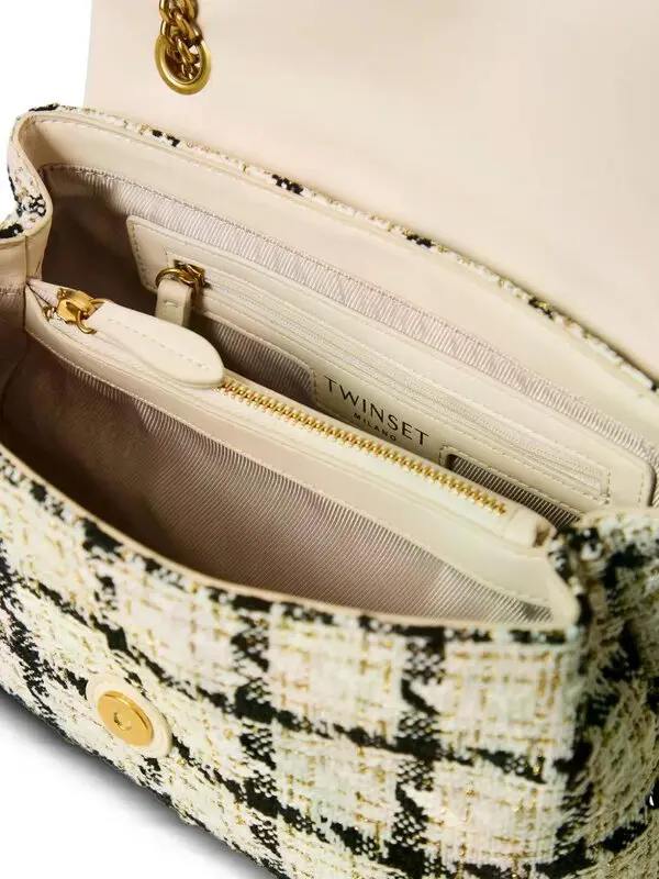 TWINSET Chequered Bouclé Shoulder Bag