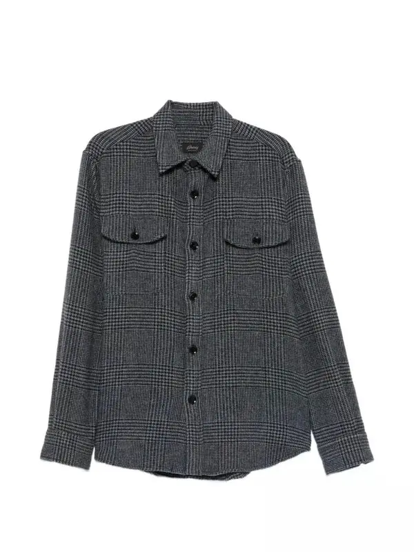 Brioni Prince Of Wales Check Wool Shirt