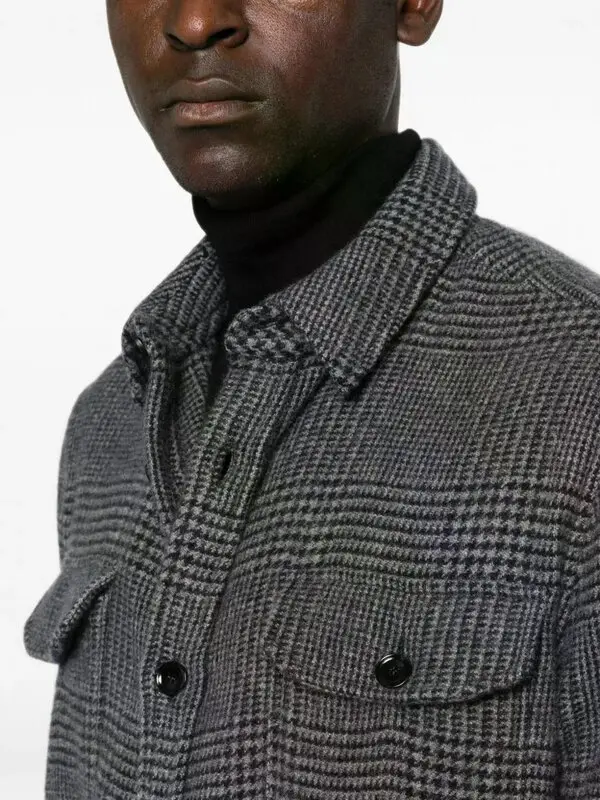 Brioni Prince Of Wales Check Wool Shirt