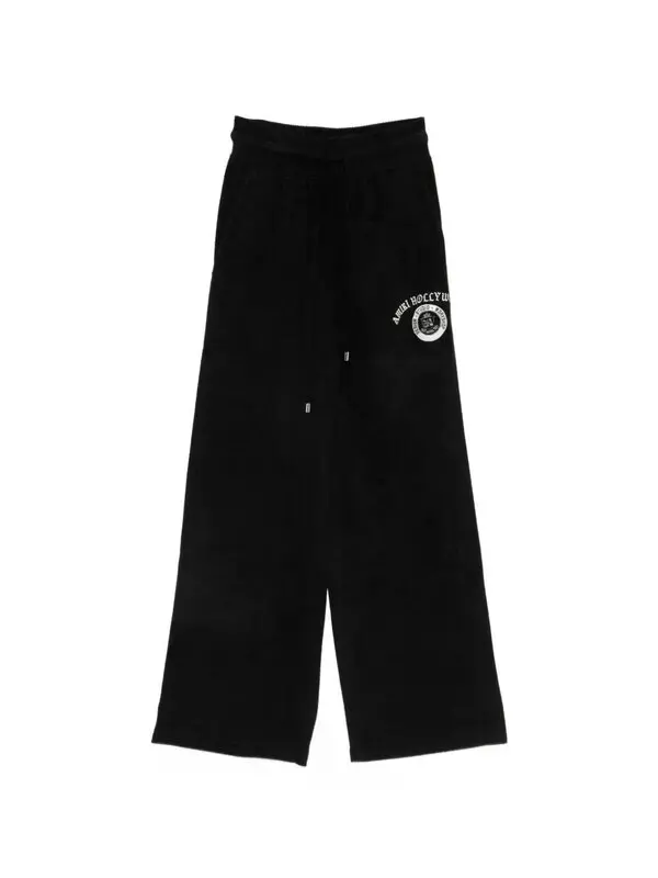 Amiri Wide-leg Embroidered Track Pants - Black