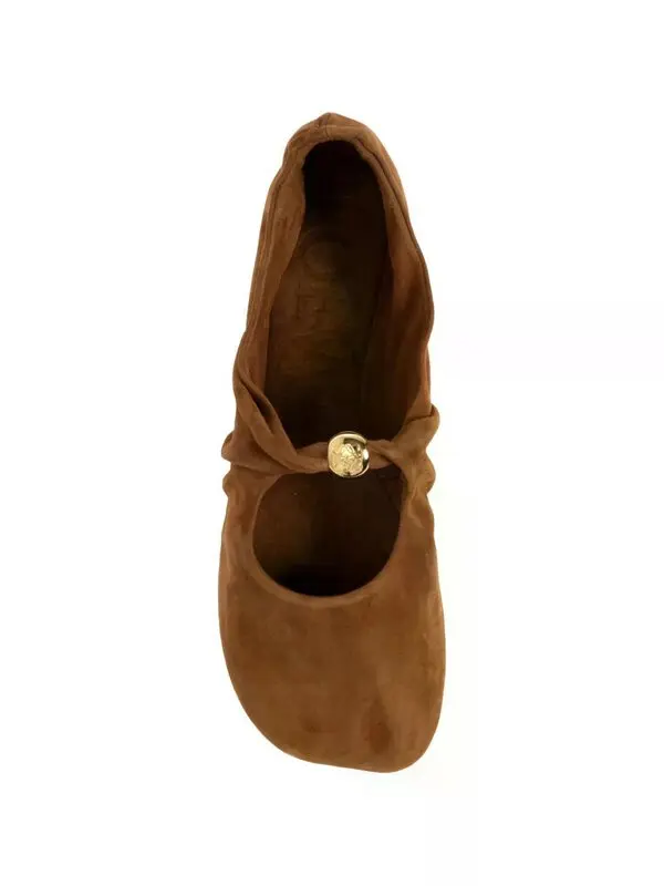 Loewe Pebble Soft Ballerina In Suede Goatskin
