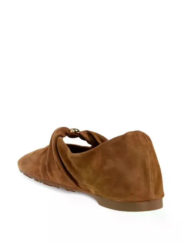 Loewe Pebble Soft Ballerina In Suede Goatskin