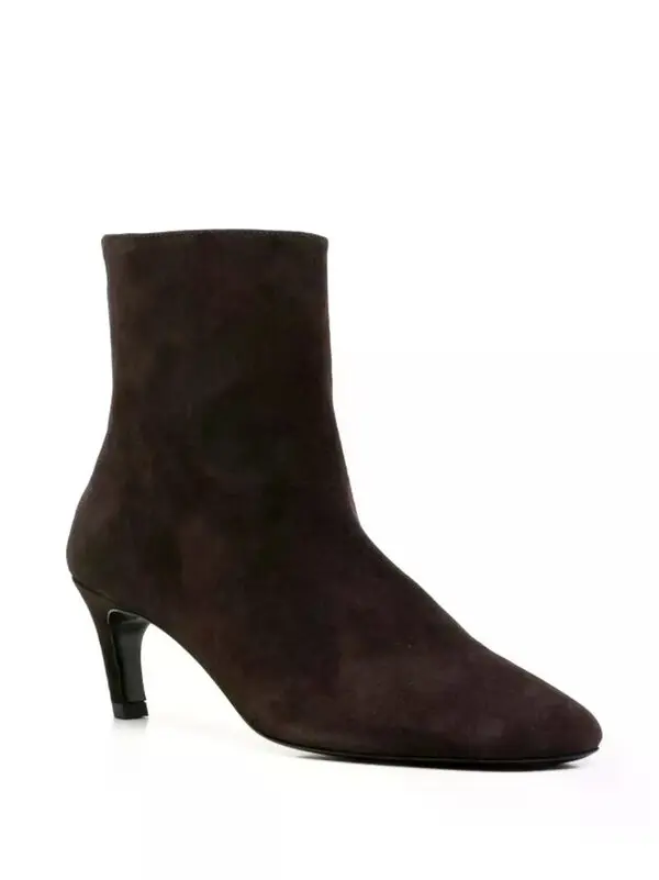 TOTEME Suede Rear-zip Ankle Boots - Black