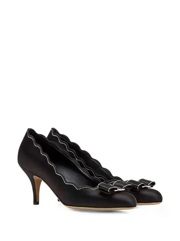 FERRAGAMO Vara Bow Scalloped Pumps