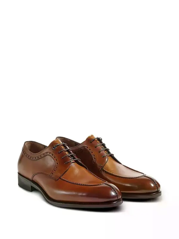 FERRAGAMO Brogue-detail Leather Derby Shoes