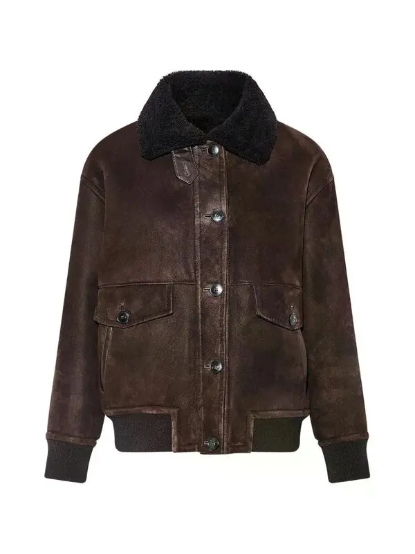 YVES SALOMON Shearling-collar Bomber Jacket