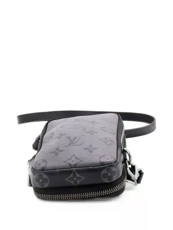 LOUIS VUITTON Double Phone Pouch Reverse Monogram Eclipse Canvas Clutch Bag