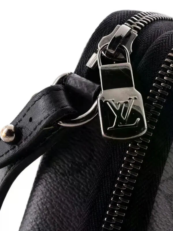 LOUIS VUITTON Double Phone Pouch Reverse Monogram Eclipse Canvas Clutch Bag
