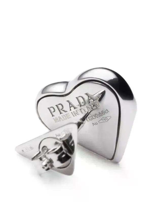 Prada 18k White Gold Laboratory-grown Diamond Heart Earring