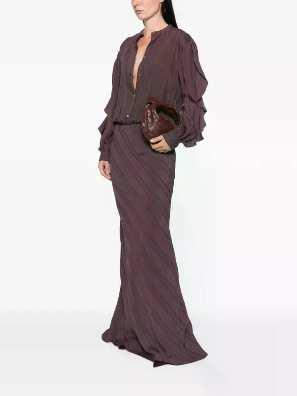 KRISTINA TI Ruffled Striped Maxi Dress - Purple