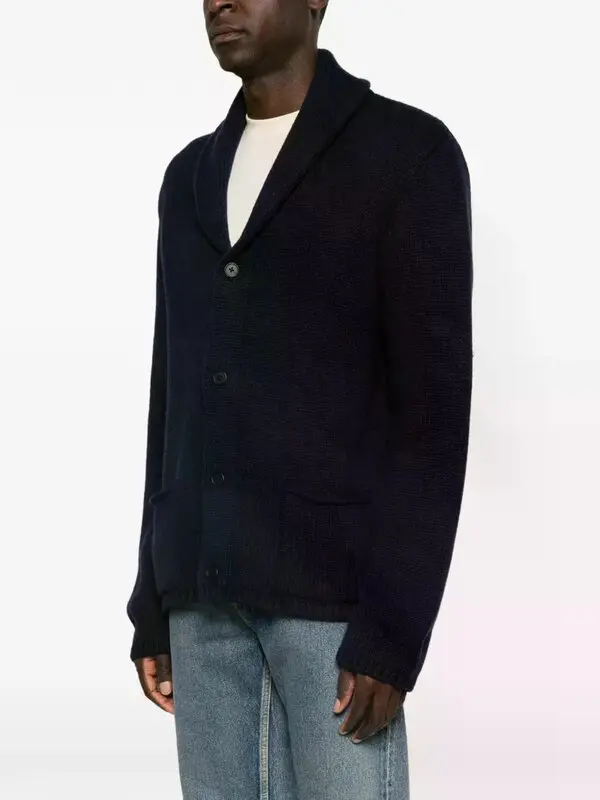 THE ROW Dor Shawl-collar Waffle-knit Cardigan
