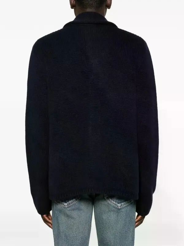 THE ROW Dor Shawl-collar Waffle-knit Cardigan