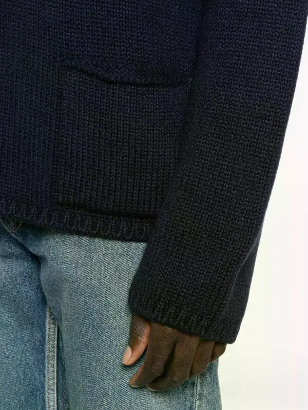 THE ROW Dor Shawl-collar Waffle-knit Cardigan