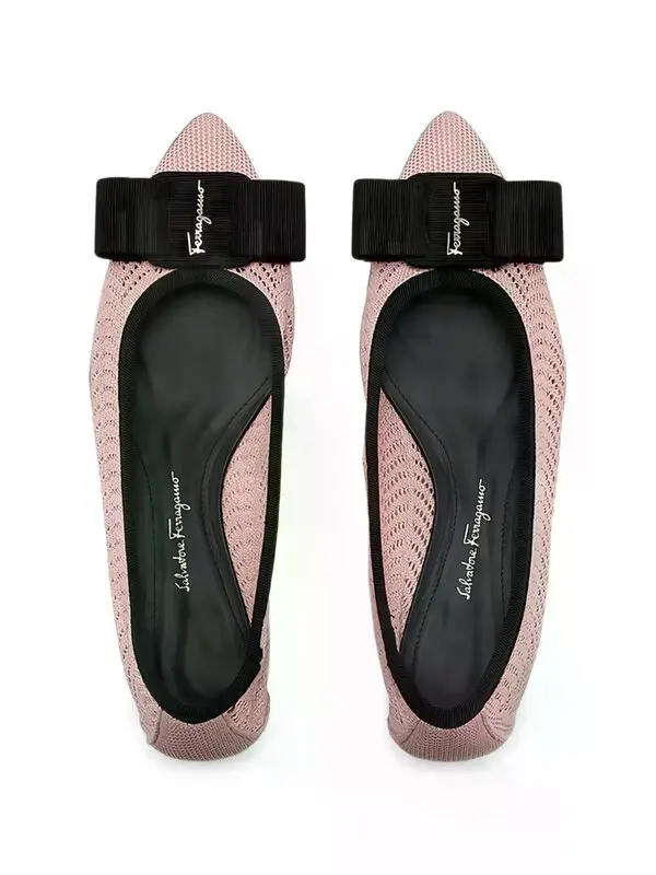 FERRAGAMO Vara Bow Mesh Ballet Flats