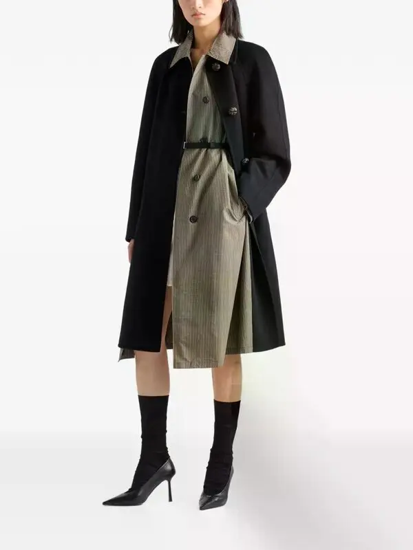 Prada Checked Technical Fabric Trench Coat